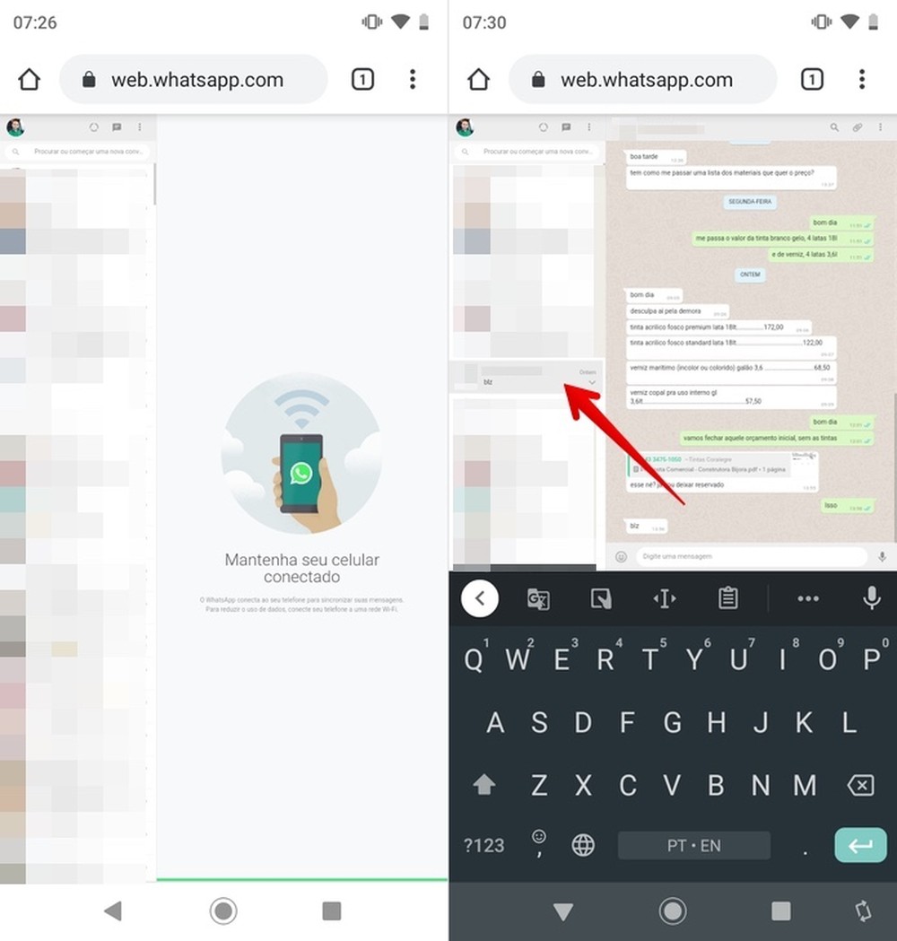 Como usar o WhatsApp Web no celular