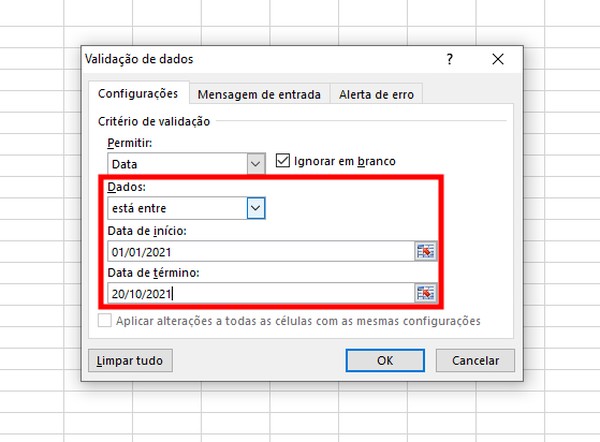 Como aplicar validação de dados no Excel