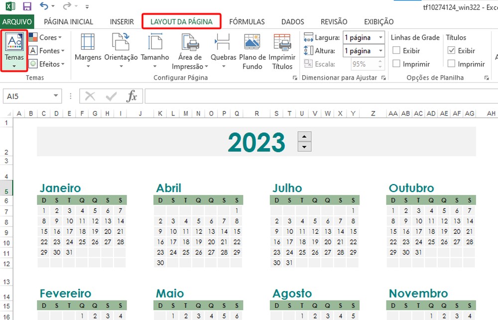 Calendário de 2023 para imprimir: como editar modelo no Excel