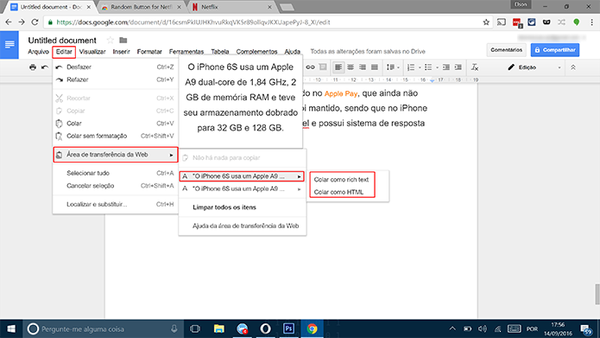O que é Web Clipboard do Google Docs e como usar