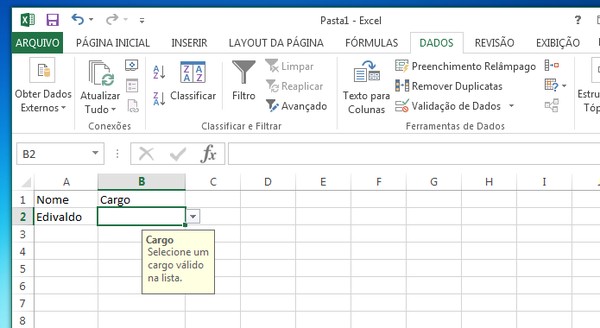 Como criar uma lista suspensa no Excel