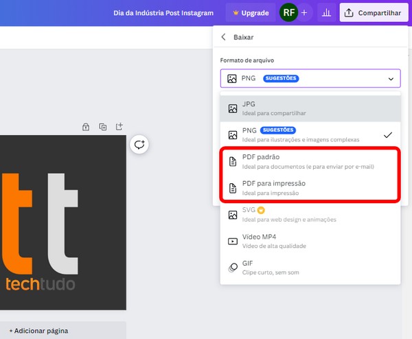 Como salvar em PDF no Canva