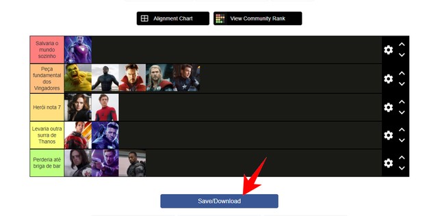 TierMaker: como usar o site para rankear coisas e criar Tierlist online