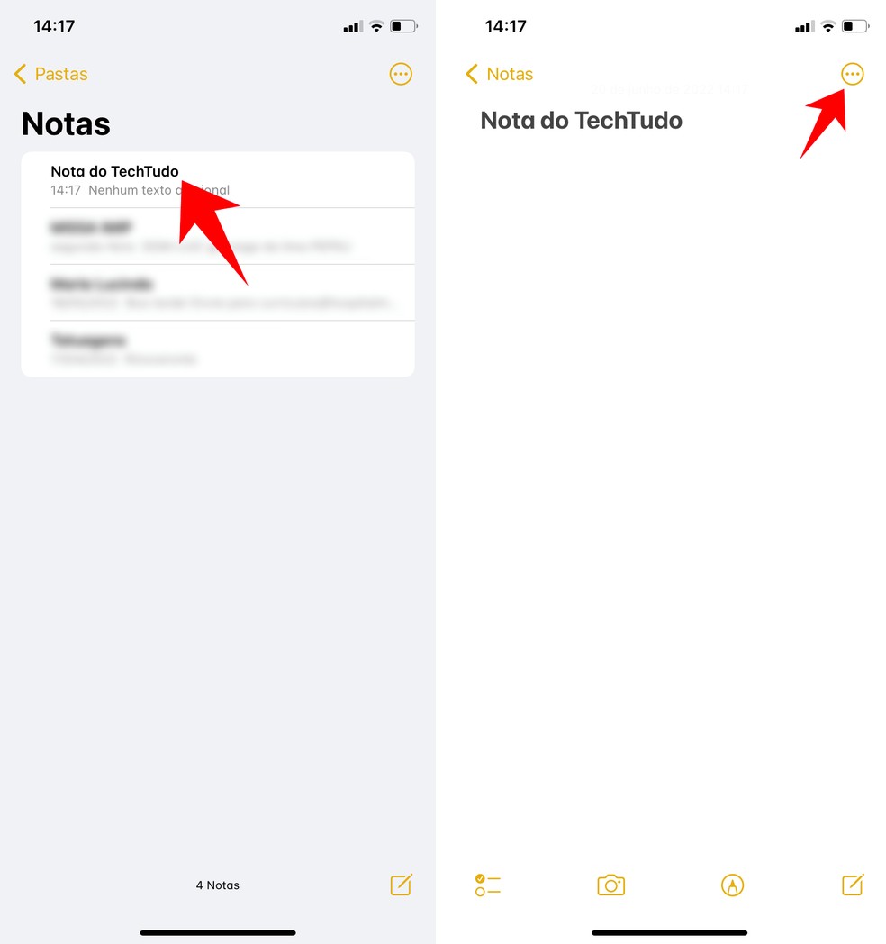 Como colocar senha no bloco de notas do iPhone