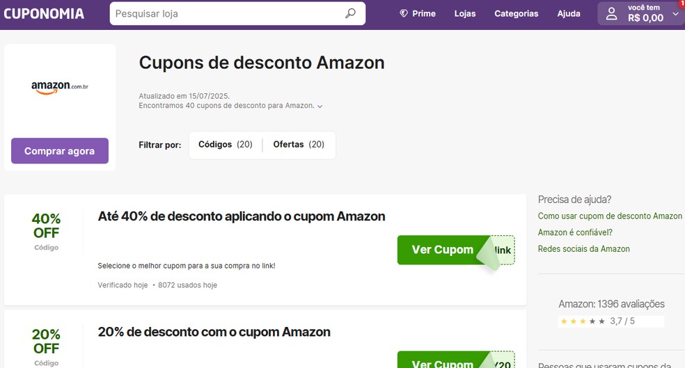 6 sites para conseguir cupons de desconto no Amazon Prime Day 2025