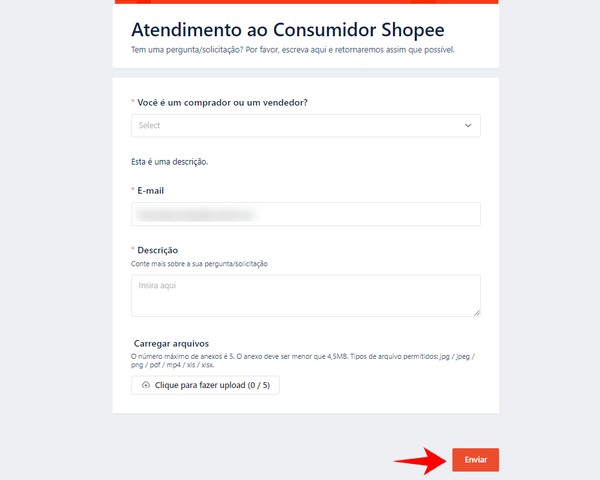 Como entrar em contato com a Shopee pelo computador