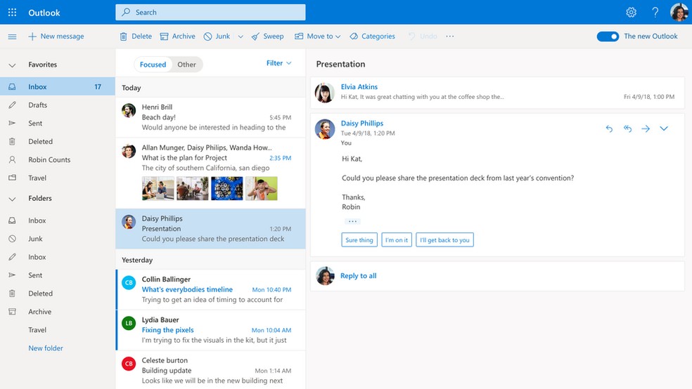 Novo design do Outlook já está disponível; veja principais mudanças