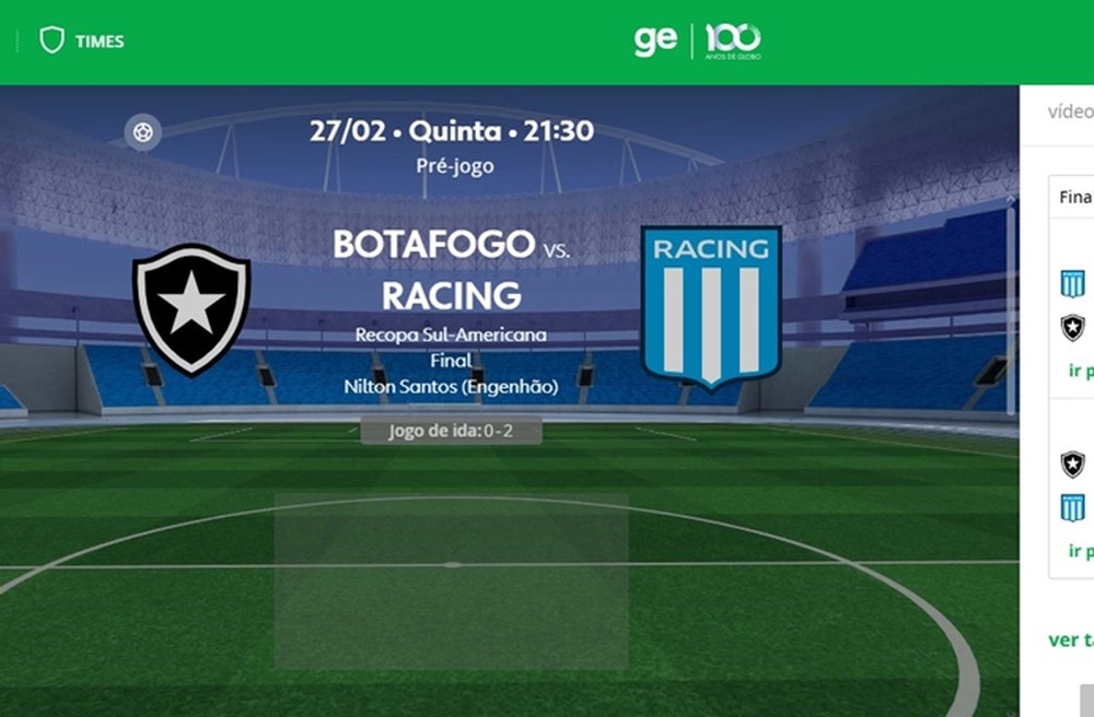Botafogo x Racing ao vivo: saiba onde assistir à Recopa Sul-Americana