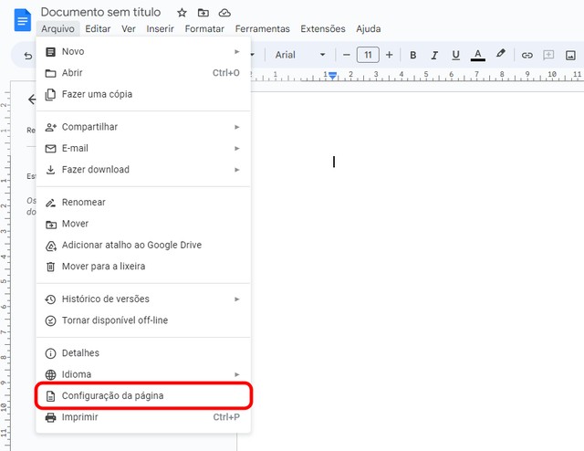 Como colocar margem no Google Docs