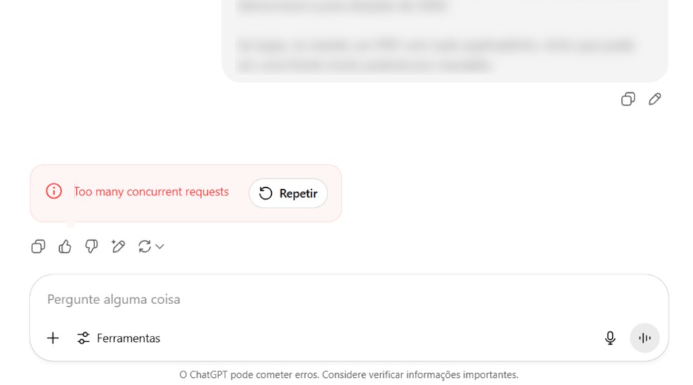 Erro “Too Many Concurrent Requests” no ChatGPT: o que é e como resolver