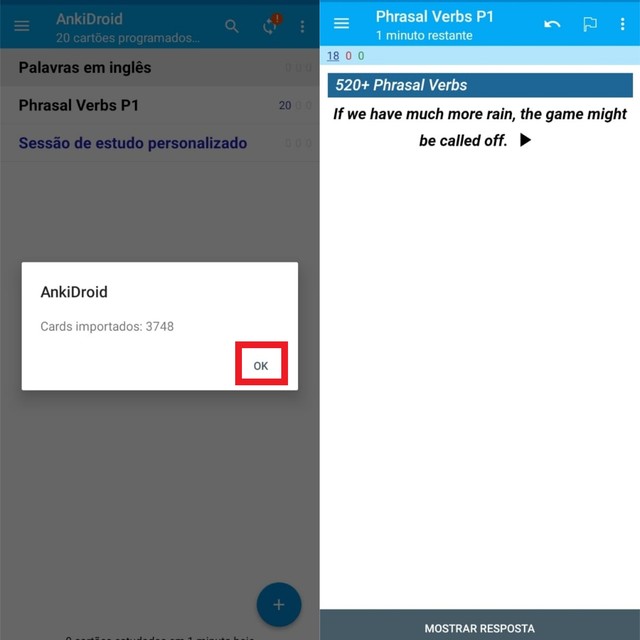 Como usar o app Ankidroid para fazer flashcards online
