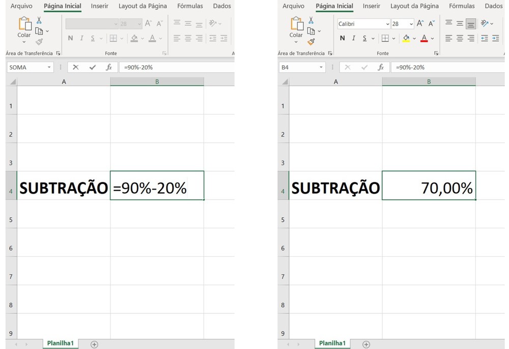Como subtrair no Microsoft Excel (porcentagem, horas, datas e mais)