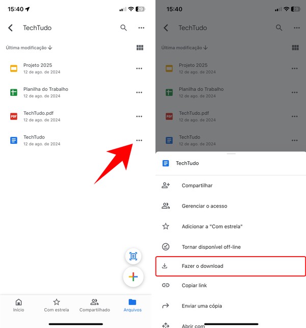Como baixar arquivos do Google Drive: veja o passo a passo