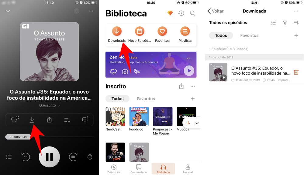 Como ouvir podcasts no celular com o Castbox