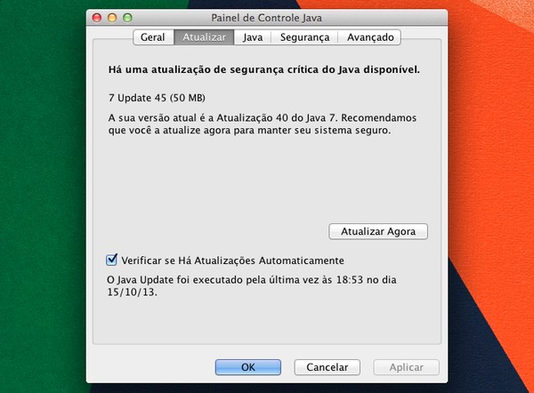 Como atualizar o Java no Mac OS X