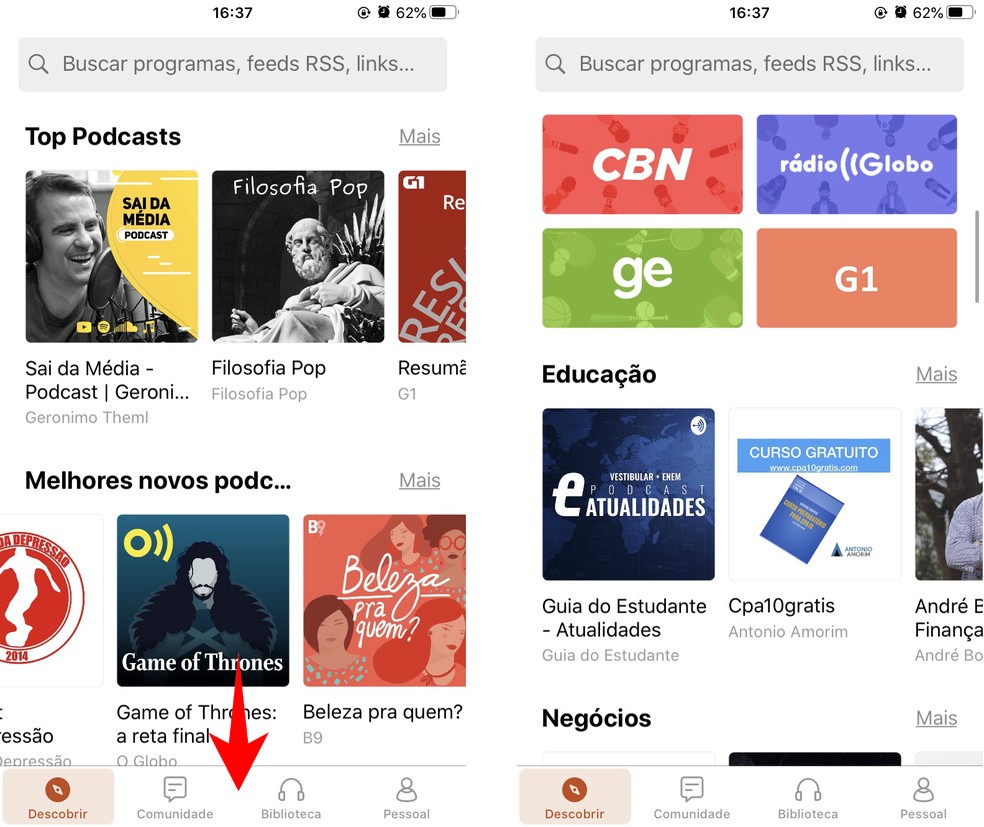 Como ouvir podcasts no celular com o Castbox