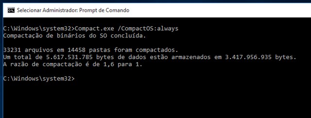 Windows 10 Compact OS: dica faz sistema operacional ocupar menos espaço