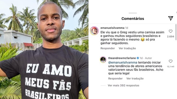 'Greg' supera 'Chris' em seguidores no Instagram com ajuda de brasileiros