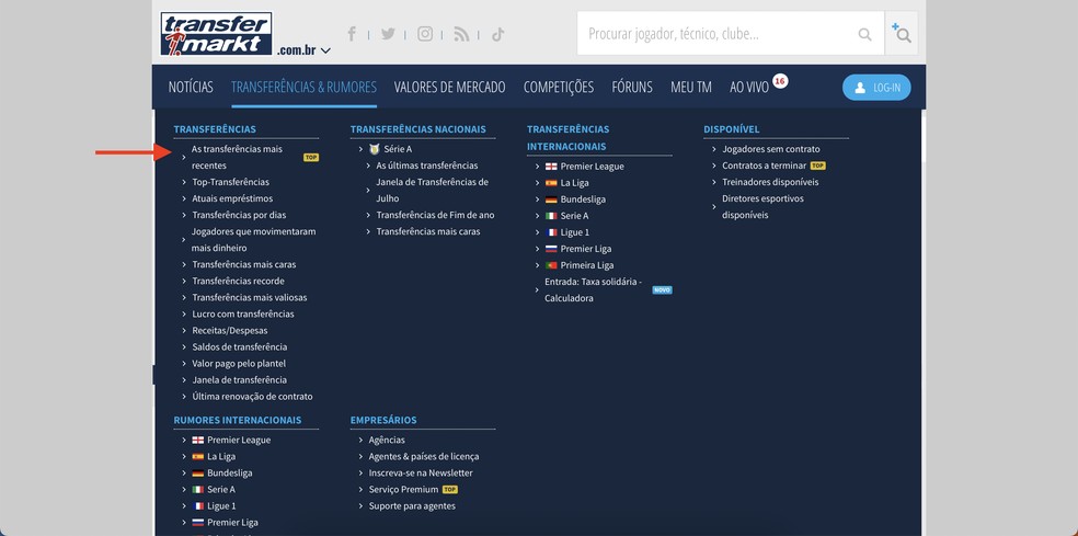 Transfermarkt: como usar o site para ver as transferências do futebol