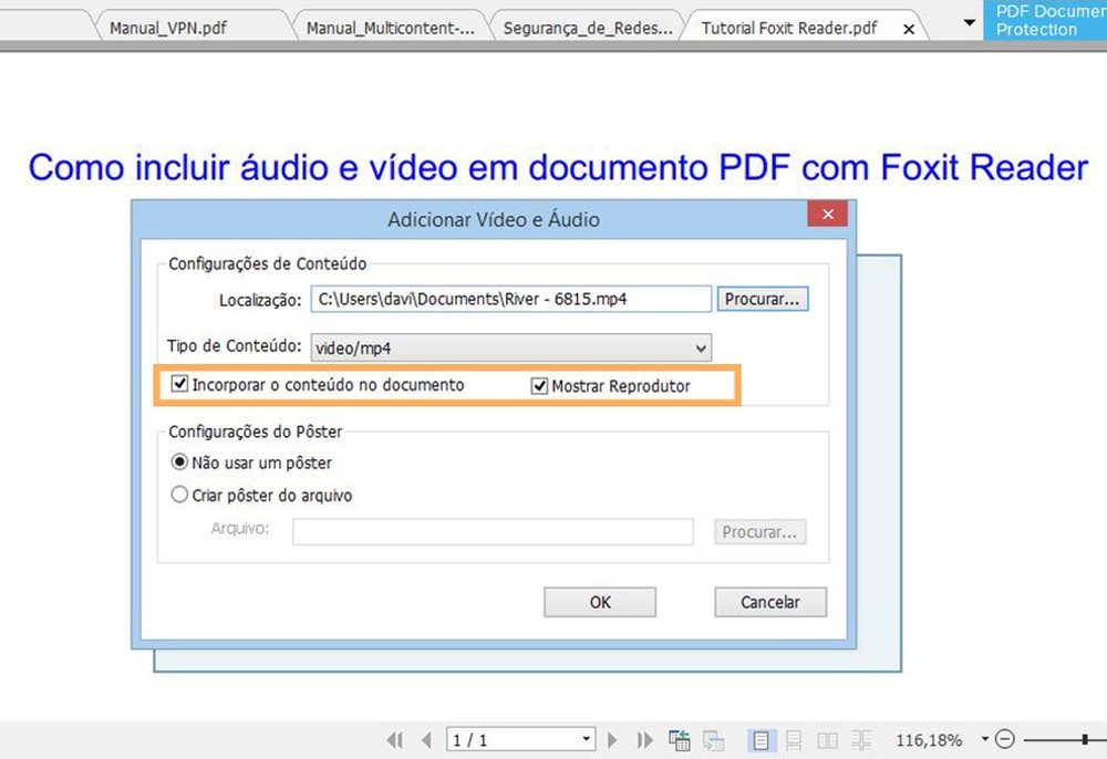 Como incluir áudio e vídeo em documento PDF com Foxit Reader