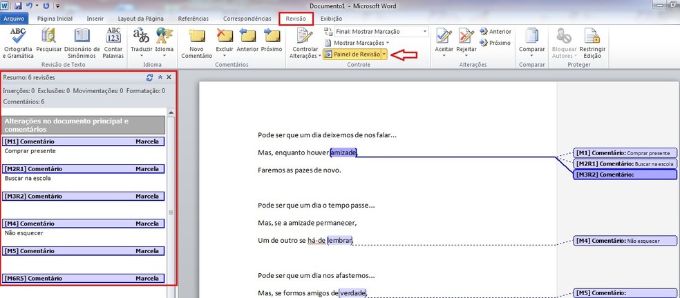 Descubra como inserir ou excluir comentários no Microsoft Word 2010