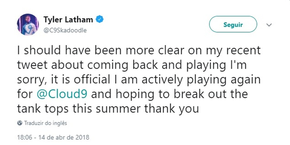 Skadoodle anuncia retorno ao CS:GO e à Cloud9