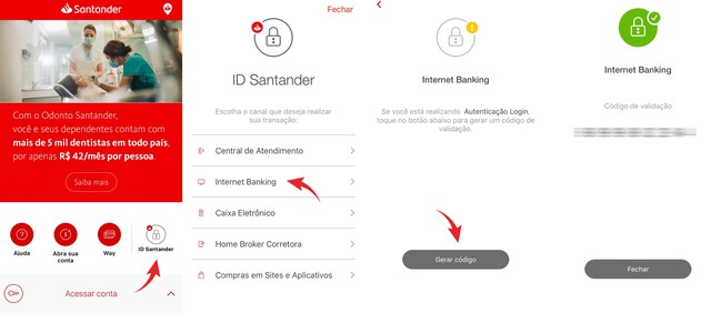 Como consultar saldo da conta no Santander