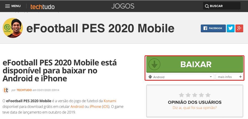 eFootball PES 2020 Mobile: como baixar e jogar a versão para celular