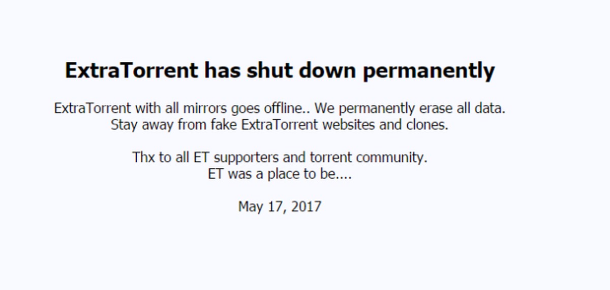 ExtraTorrent sai do ar; site permitia download ilegal de filmes