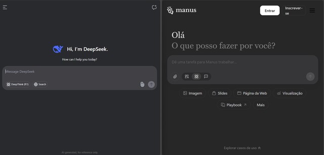 Manus AI x DeepSeek: qual é a melhor IA chinesa? Compare