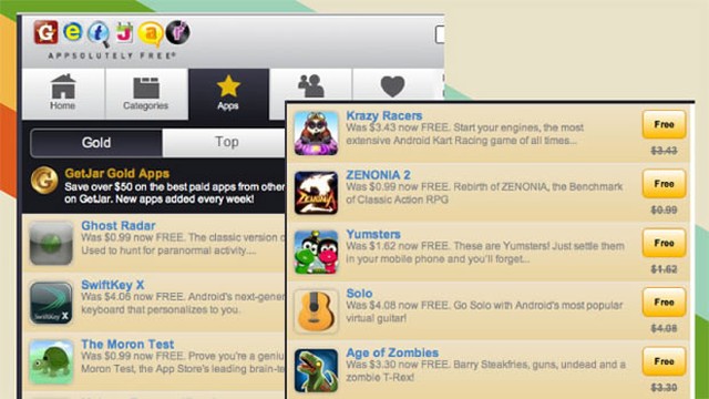 Apps pagos de Android são distribuídos de graça no novo GetJar Gold