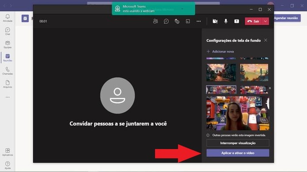Como colocar fundo no Microsoft Teams