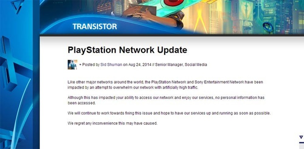 PlayStation Network sofre novo ataque hacker e sai do ar