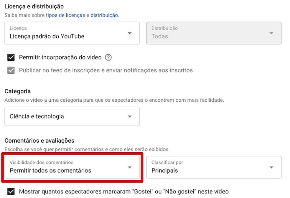 Como ativar comentários no YouTube