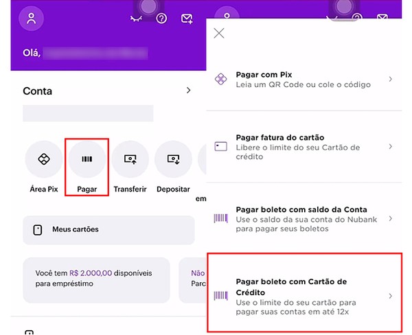 Como pagar boleto com cartão de crédito Nubank