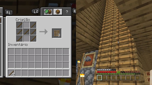 Como fazer escada no Minecraft