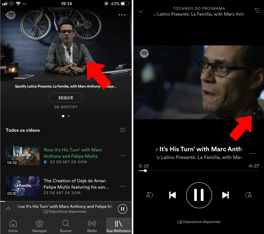 Como ver vídeos no Spotify