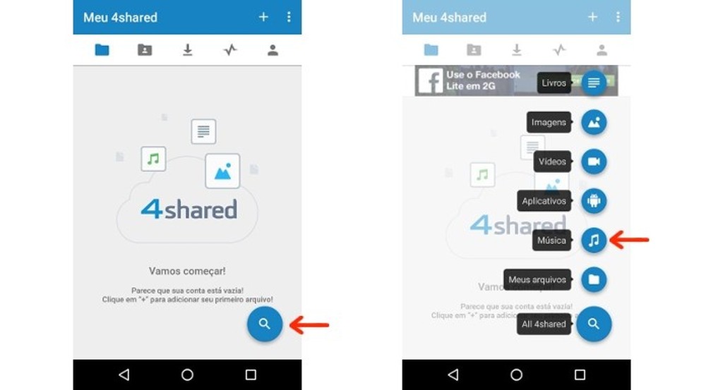 4shared: veja como baixar músicas grátis no celular Android via app