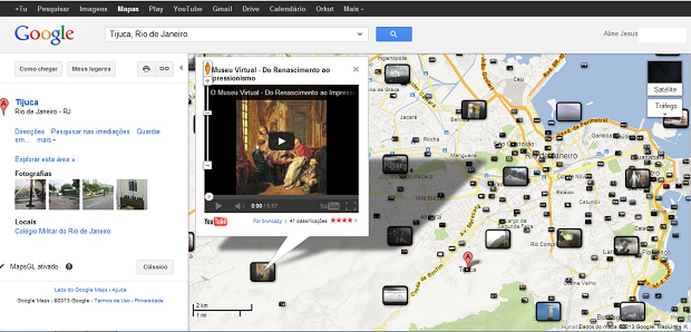 Como encontrar vídeos do YouTube no Google Maps