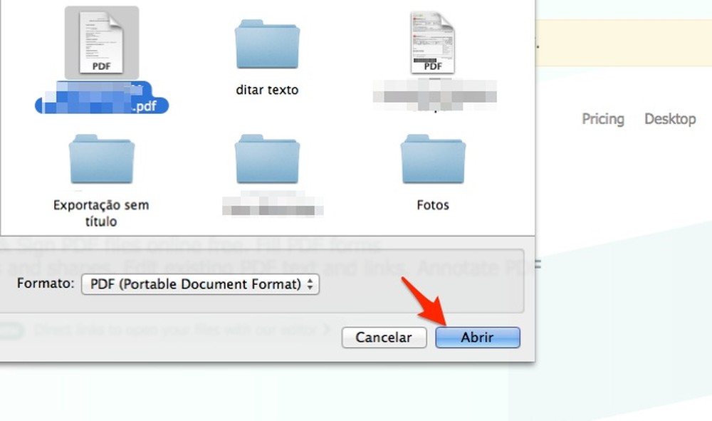 Como adicionar fotos em documentos PDF com o serviço online Sejda