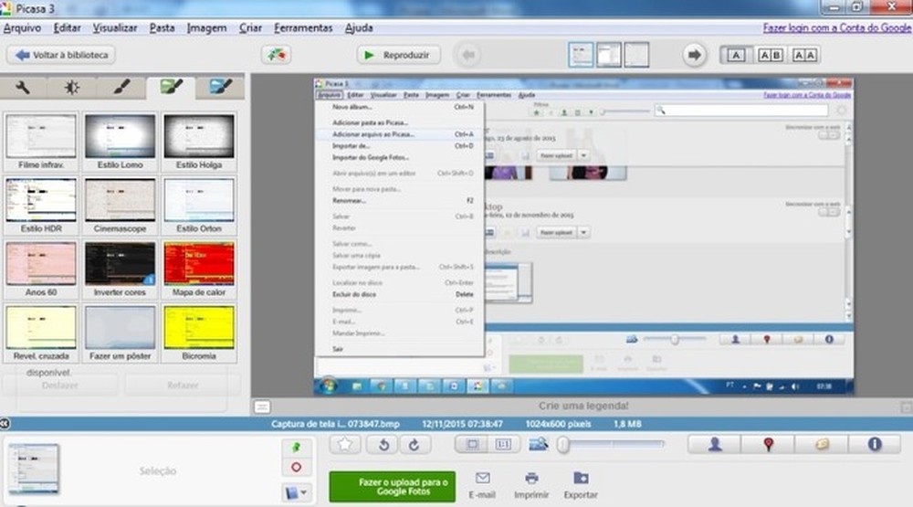 Como usar Picasa, editor de fotos do Google