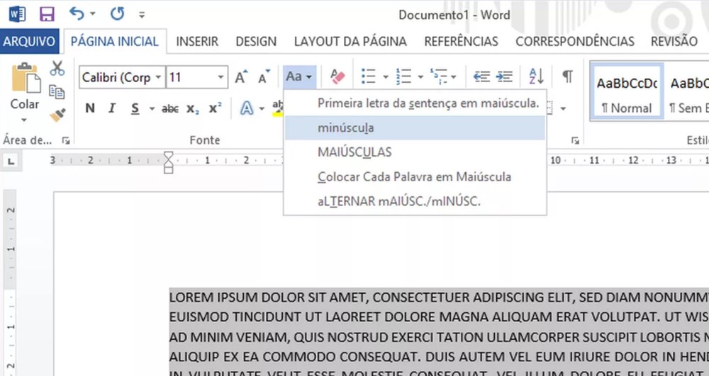 Como transformar letras minúsculas em maiúsculas no Word (e vice-versa)