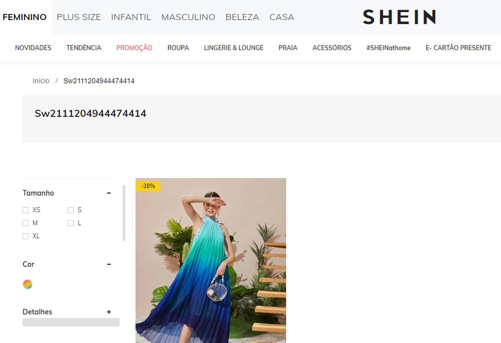 Como pesquisar por ID na Shein