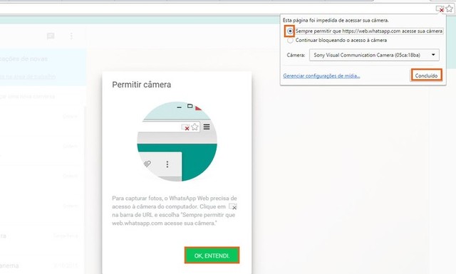 Como usar a câmera no WhatsApp Web