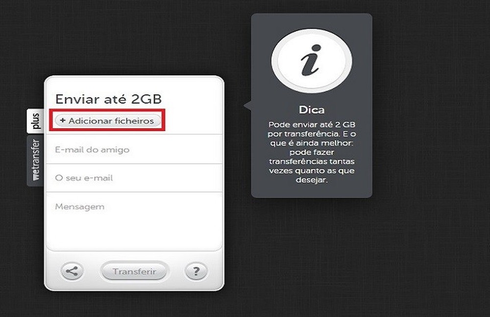 Como usar o WeTransfer grátis e enviar arquivos grandes sem login ou senha