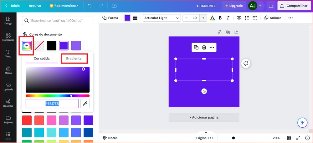Como fazer gradiente no Canva