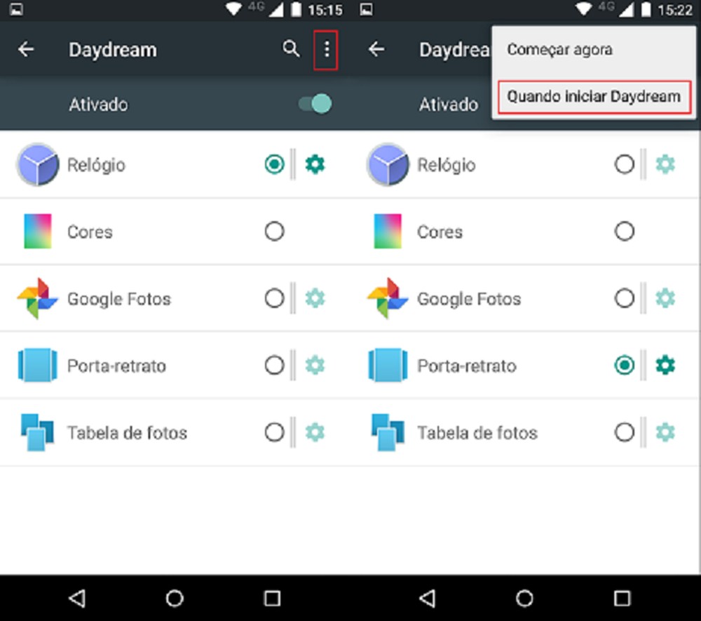 Como usar e configurar a função Daydream no Android?