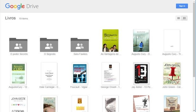 Google Drive Livros; encontre seus e-books e PDFs salvos na nuvem
