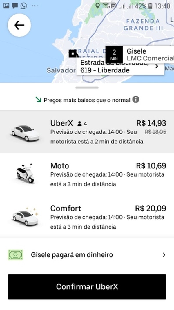Como pedir Uber para outra pessoa de forma nativa no app