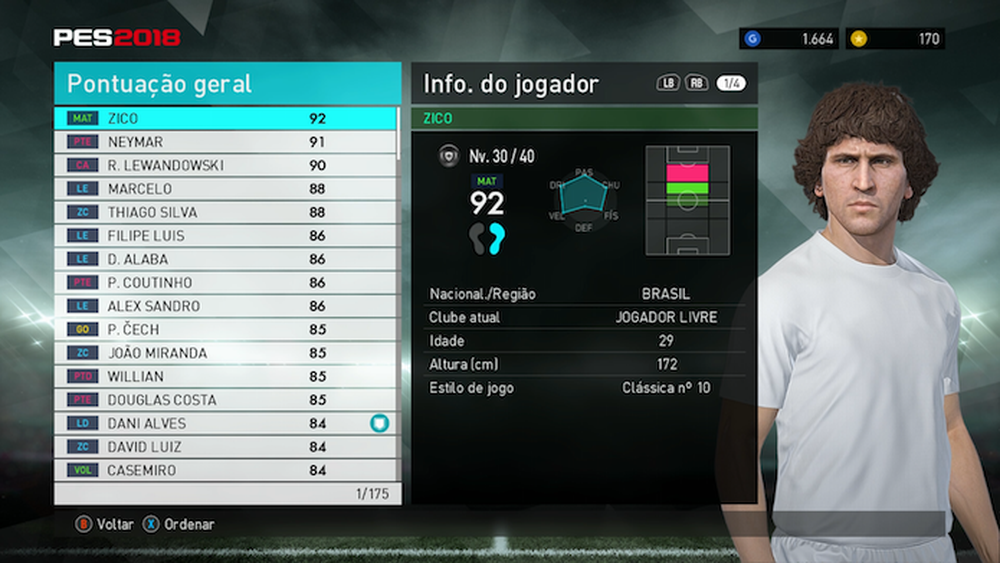 PES 2018: como conseguir o jogador lendário Zico no modo myClub